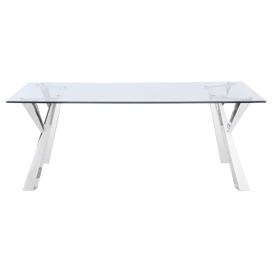Alaia Rectangular Glass Top Dining Table