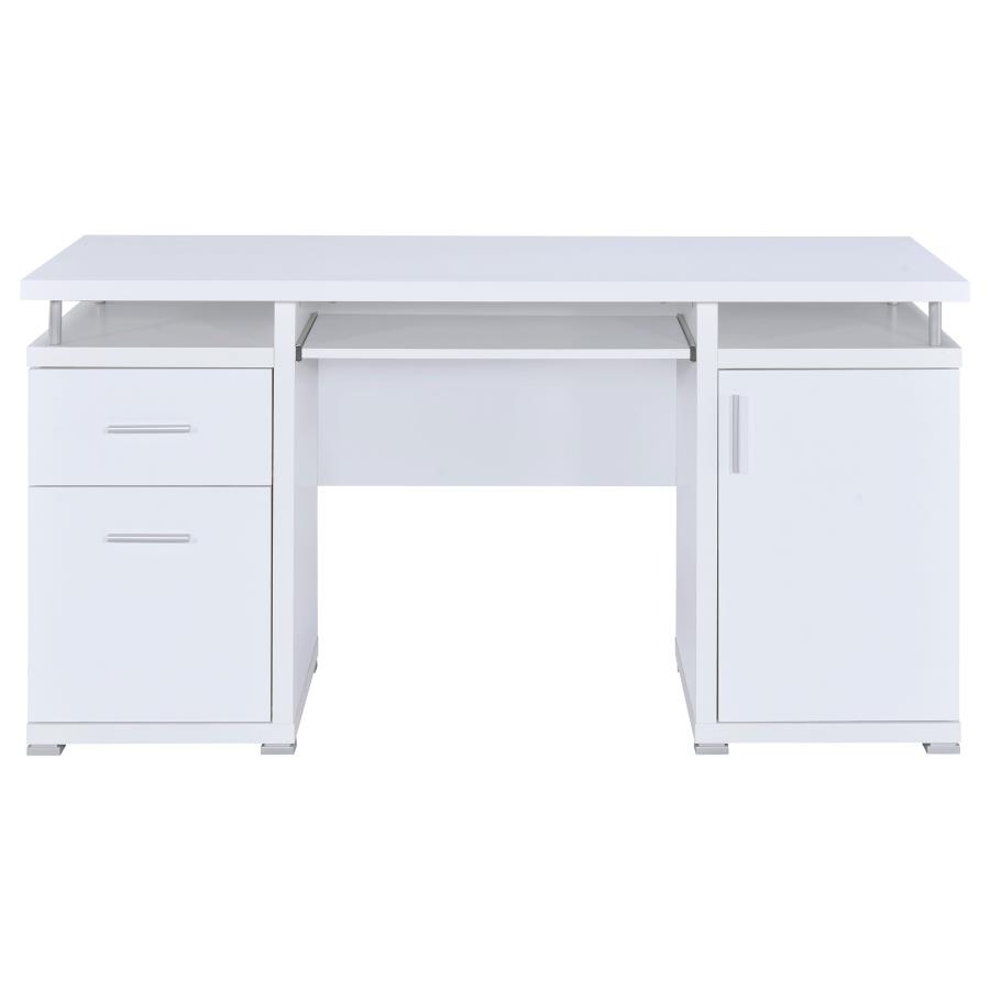 Tracy Modern Office Desk with Storage Drawers and File Cabinet