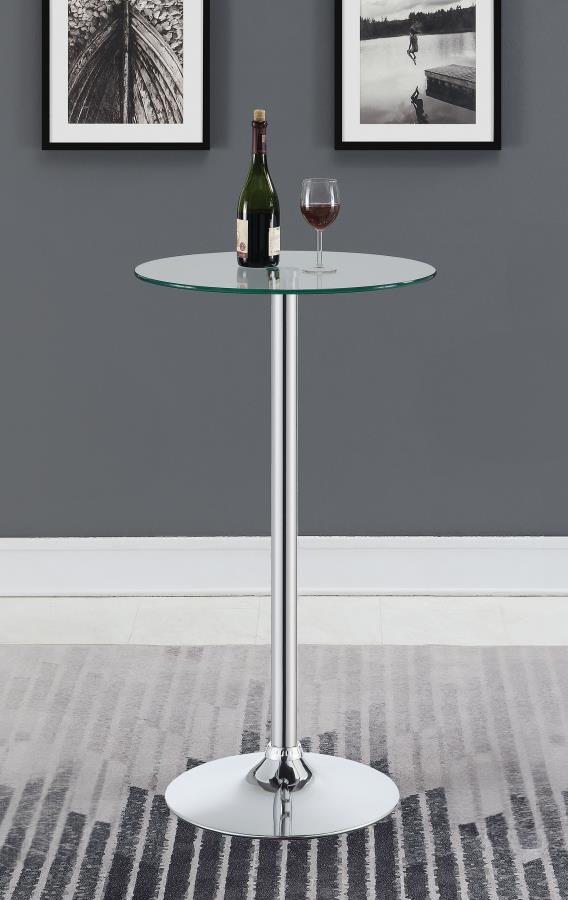 Round Bar Table with Chrome Base