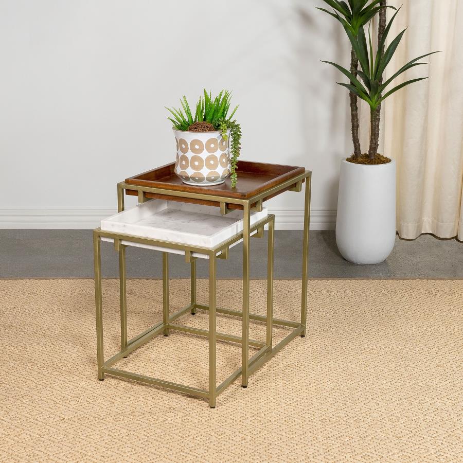Bolden 2-Piece Square Nesting Table With Recessed Top