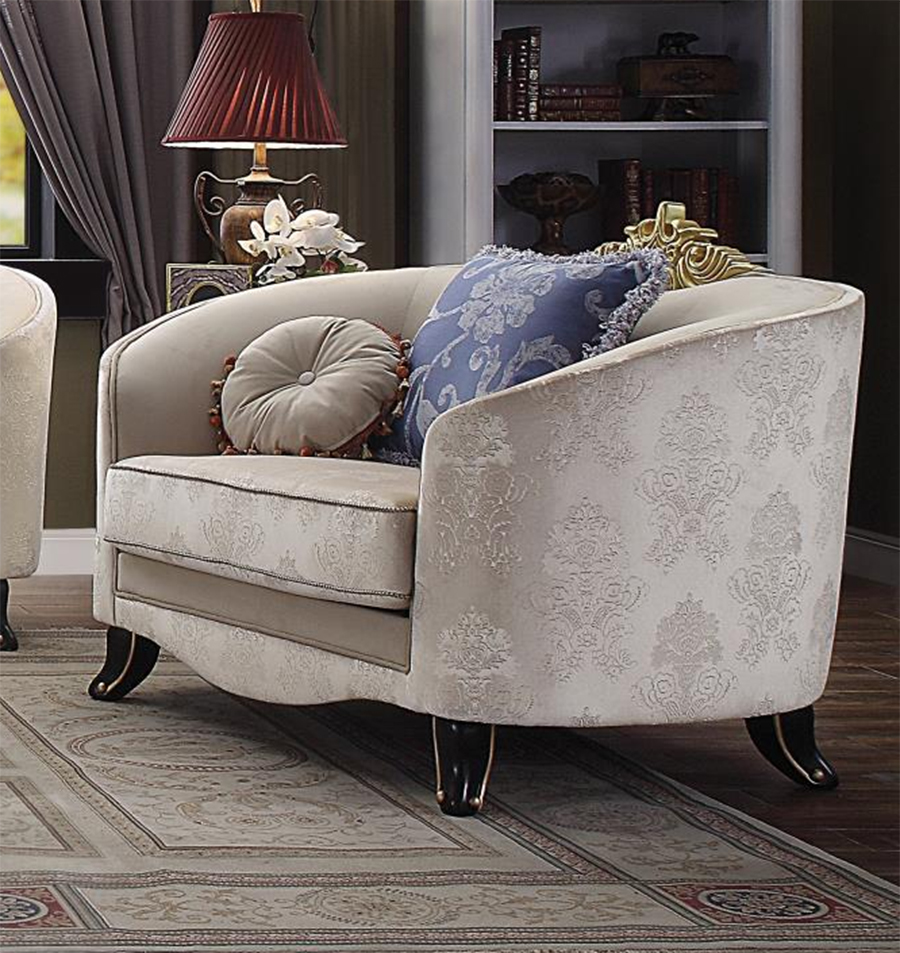 Sheridan Traditional Style Crown Design Chair with 2 Pillows